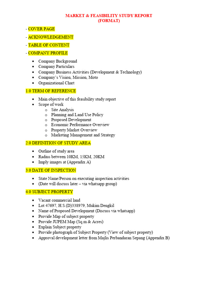 Feasibility report (Format) | PDF | Valuation (Finance) | Private Sector