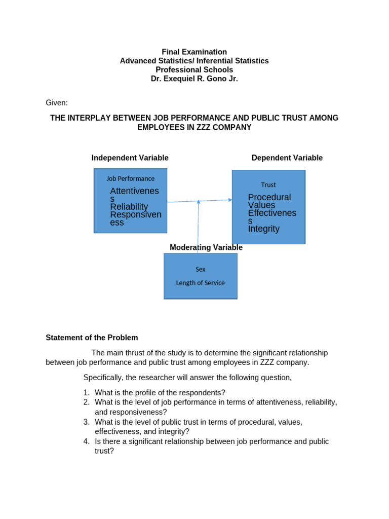 Final Examination Advanced Statistics | PDF | Statistics | Statistical Inference