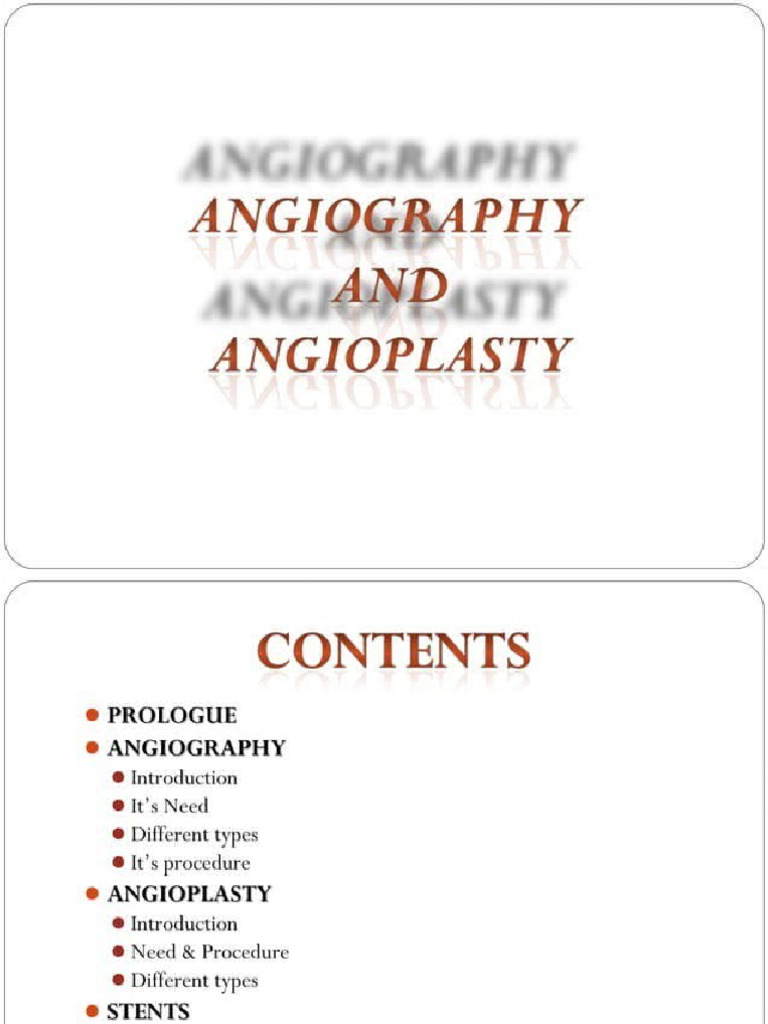 Angiograph & Angioplasty | PDF