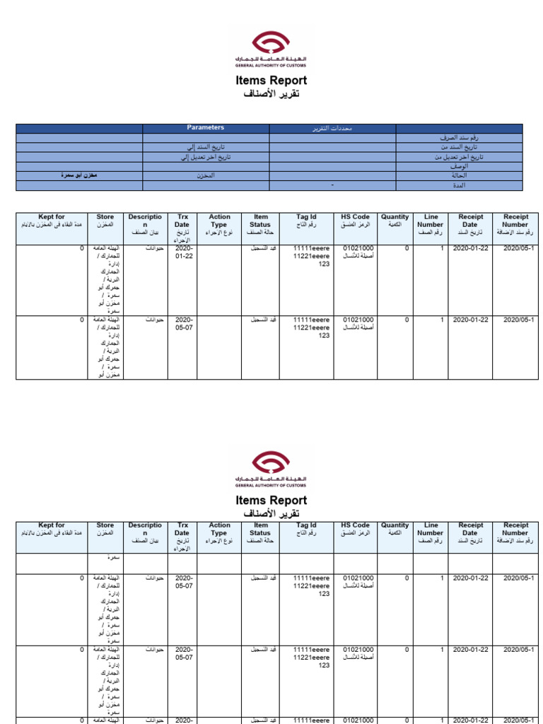 Items Report | PDF