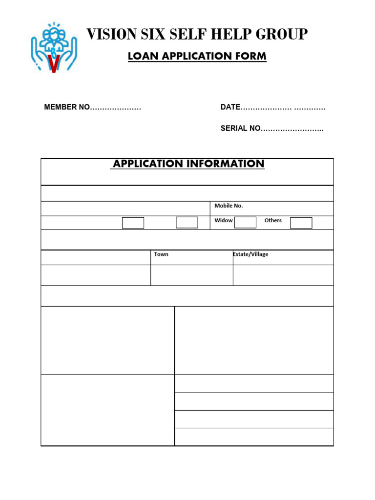 Vision Six Loan Application Form | PDF