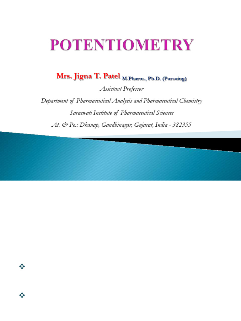 Potentiometry-titration | PDF | Ph | Redox