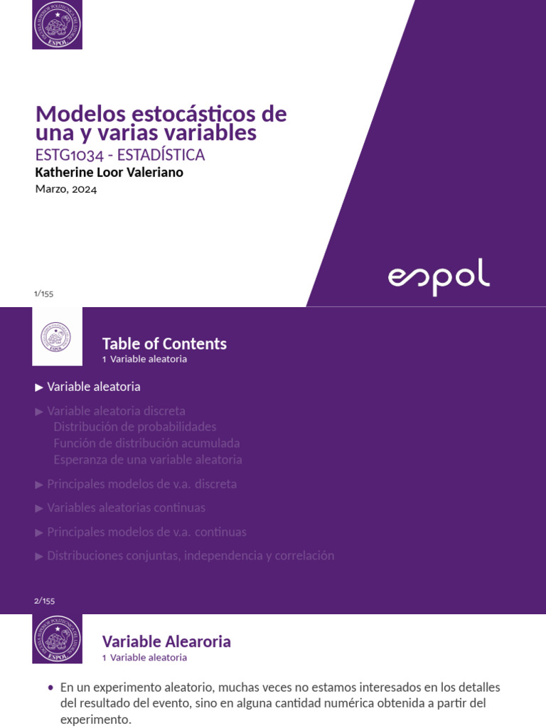 Clase 3 - Variables Aleatorias (2) | PDF | Variable aleatoria | Teoría de probabilidad