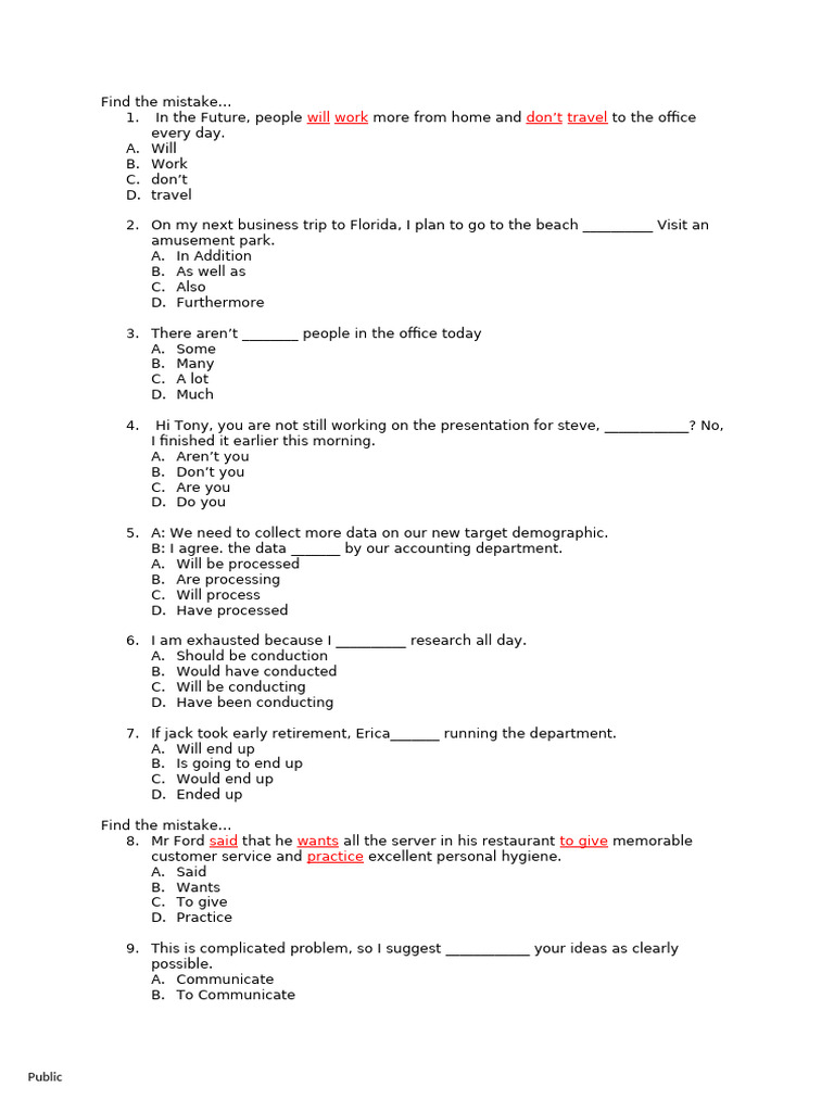 Step plus Questions 2 | PDF