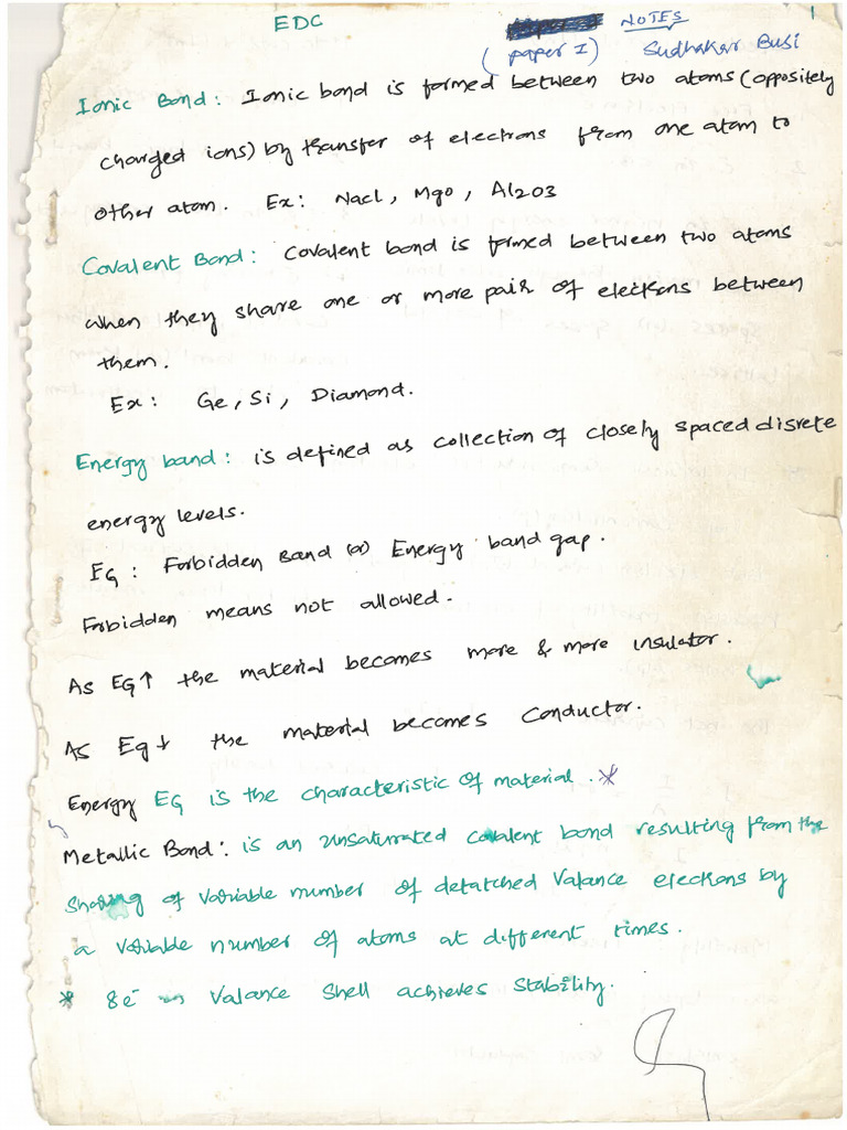 Hand written_short_notes_EDC | PDF