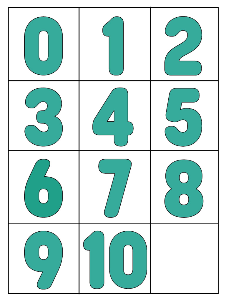 Printable Plain Teal Numbers Version 1 1 | PDF