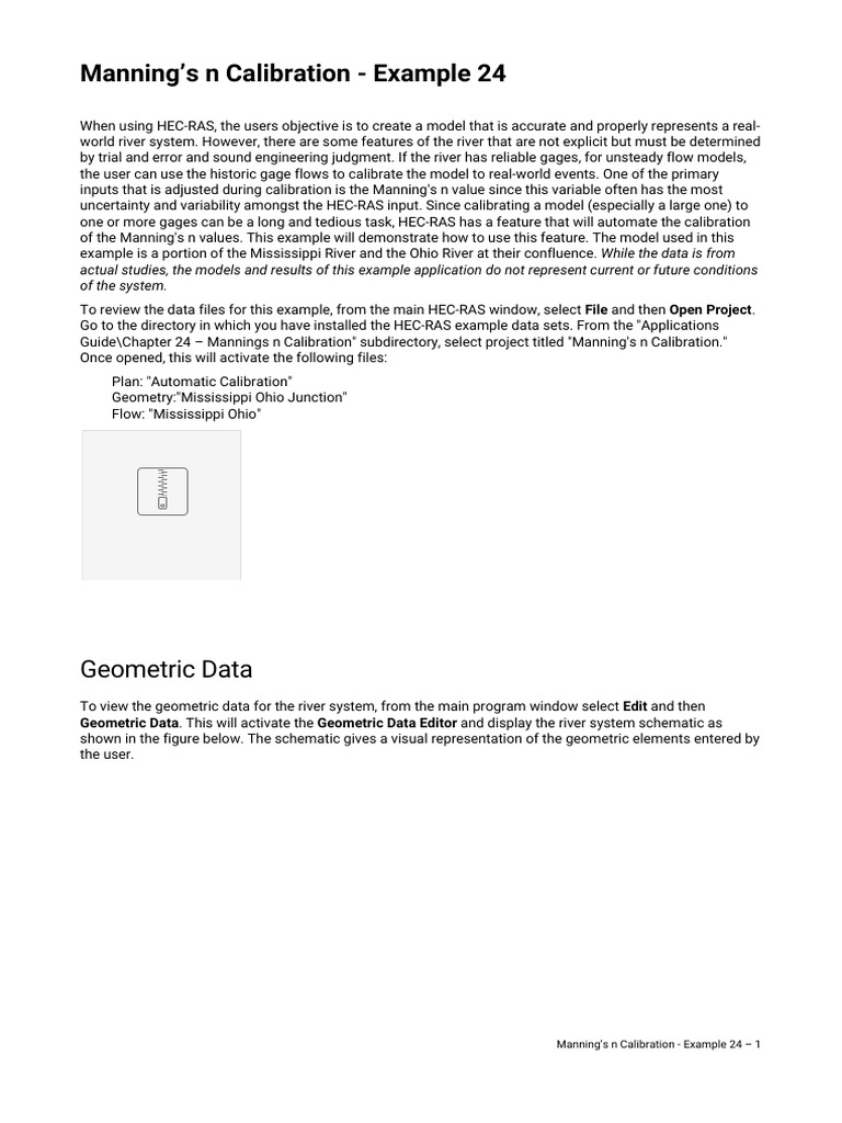 Manning’s n Calibration - Example 24-v21-20250107_212303 | PDF ...