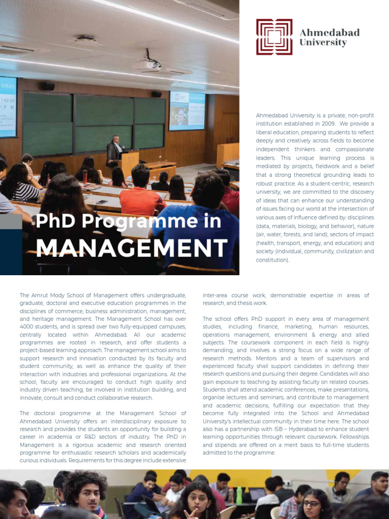 Brochure & Poster_PhD_Management_Ahmedabad University(1) | PDF | Doctor ...