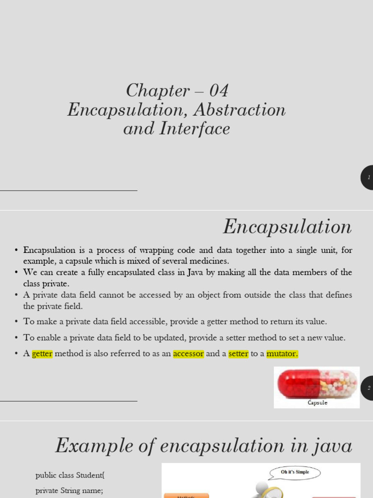 Chapter 04_Encapsulation and Abstraction | PDF | Class (Computer ... Chapter 04_Encapsulation and Abstraction | PDF | Class (Computer ...