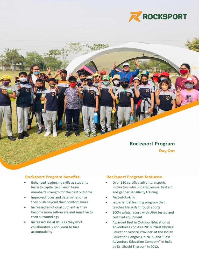 Proposal for Rocksport Day Out Program 2324 | PDF | Meal | Lunch