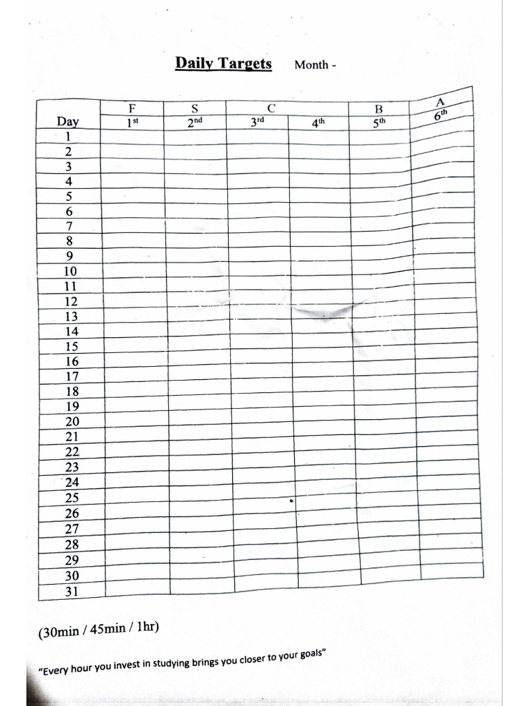 our timetable | PDF