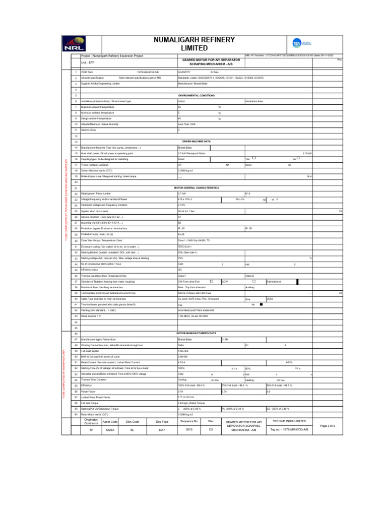 4.1 3.7kw 4p B5-Data Sheet 1S79-MM-6735-AB | PDF | Electric Motor ...