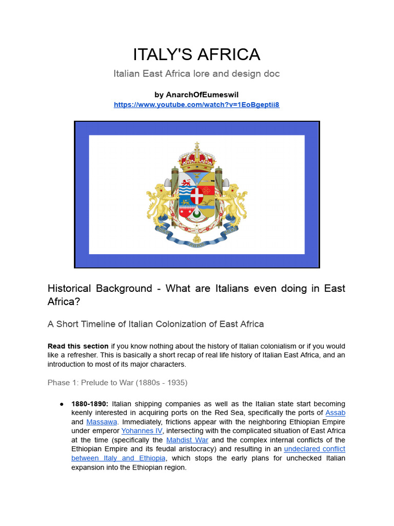 Italian East Africa Design | PDF | Horn Of Africa