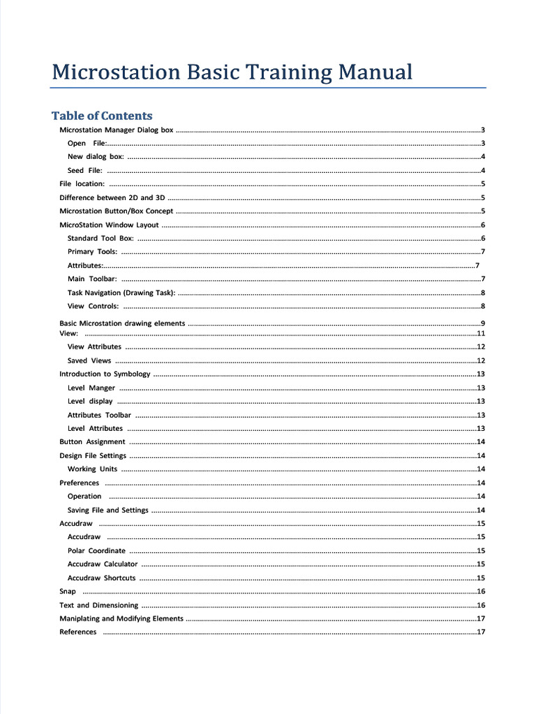 Microstation Basic Training Manual | PDF | Button (Computing) | Rectangle