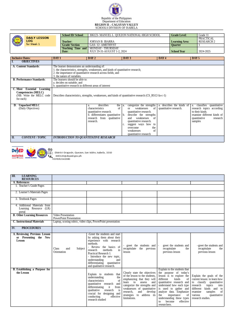 DLL 2024 | PDF | Quantitative Research | Qualitative Research