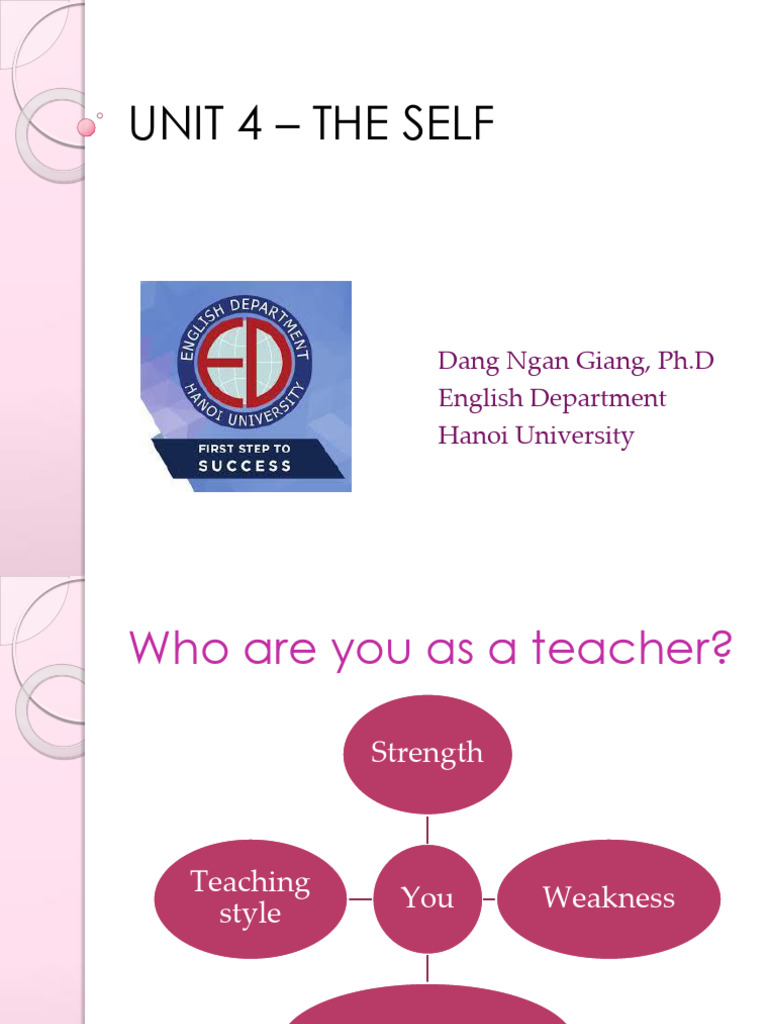 Unit 4 & 5- The Self | PDF | Self Concept | Self Efficacy