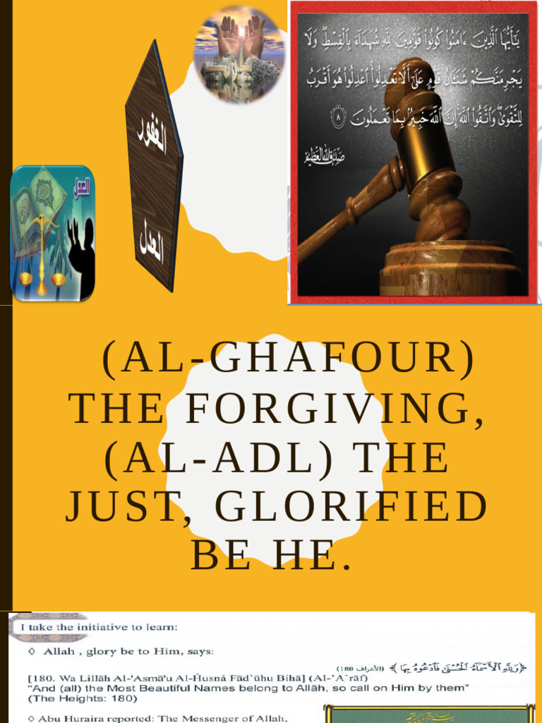U1. l3. Al Ghafour The Forgiving Al Adl The Just Glorified Be He. | PDF