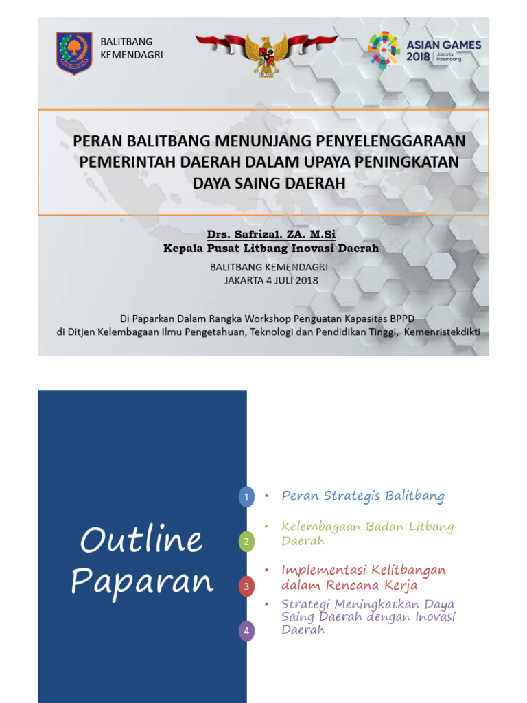 Peran BPPD Dalam Peningkatan Daya Saing Daerah - Safrizal | PDF