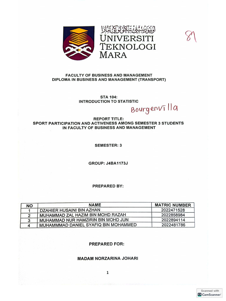 Sta104 Report Example | PDF