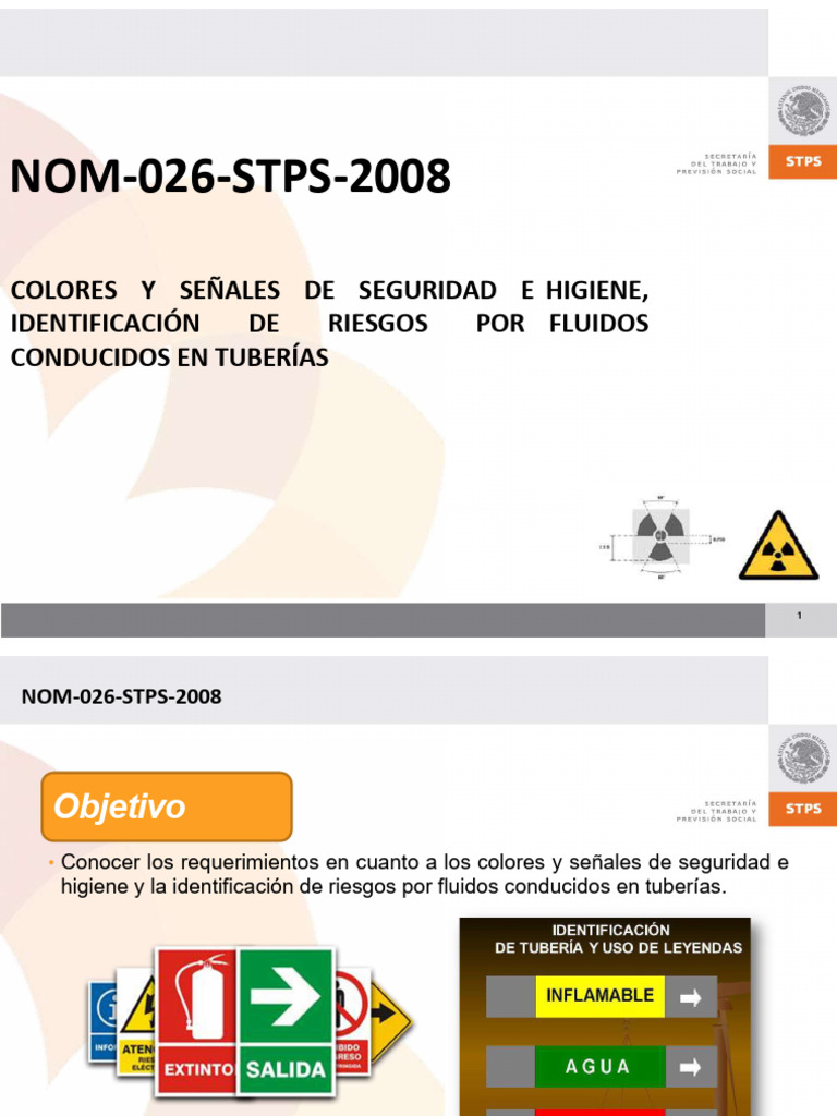 NOM-026-STPS-2008, Colores y señales de seguridad e higiene, e identificación de riesgos por ...
