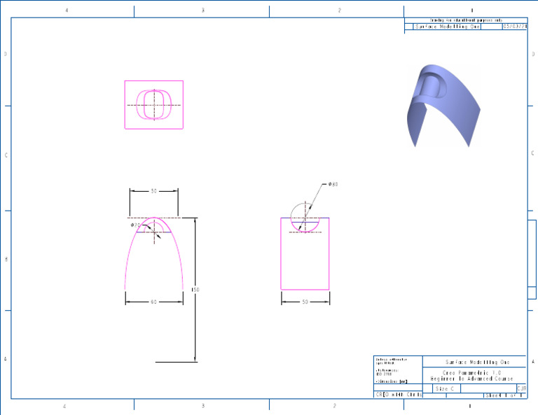 Surface Modelling Course in Creo 7.0 | PDF