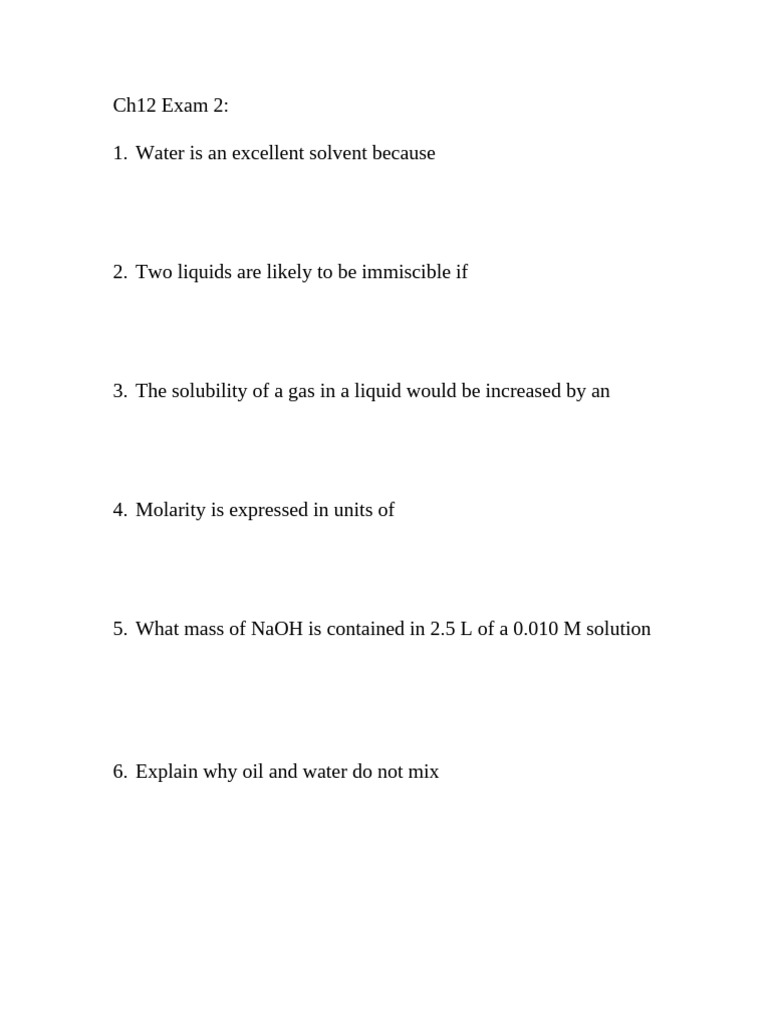Ch12 Exam | PDF