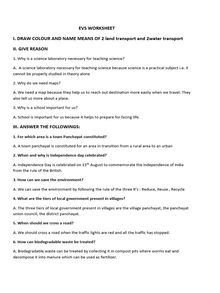 Annual Evs Workshet Class 4 | PDF | Biodegradation | Recycling