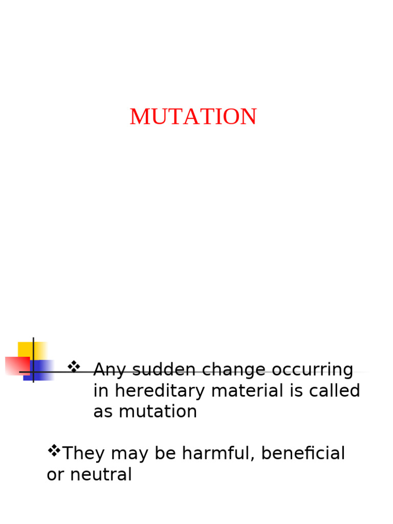 mutation-ppt...................new..........CLASS I | PDF | Mutation | Point Mutation