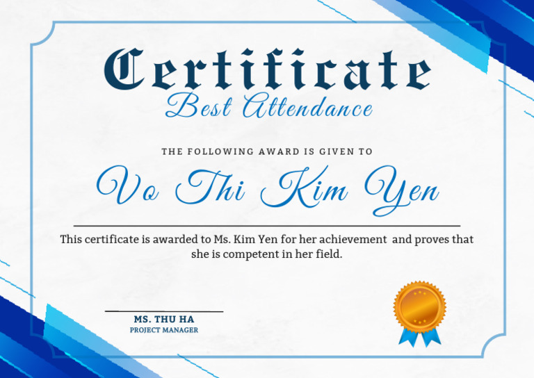 Blue and White Modern Bordered Recognition Certificate (4) | PDF
