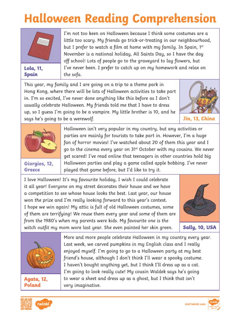 Stu Halloween-Reading-Comprehension Writing Prodution | PDF