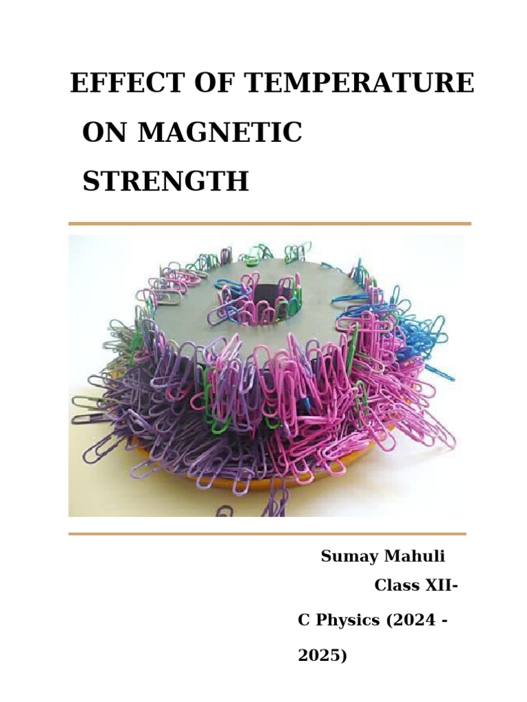 Chemistry Investigatory Project | PDF | Magnetism | Ferromagnetism