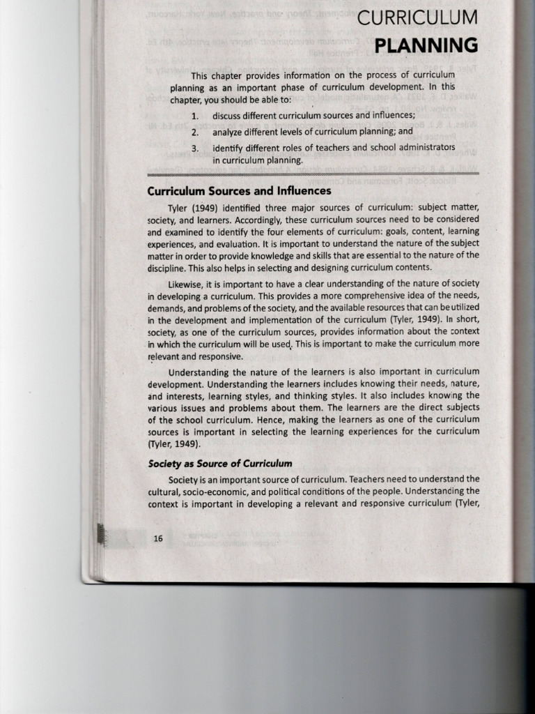 Curriculum Planning | PDF