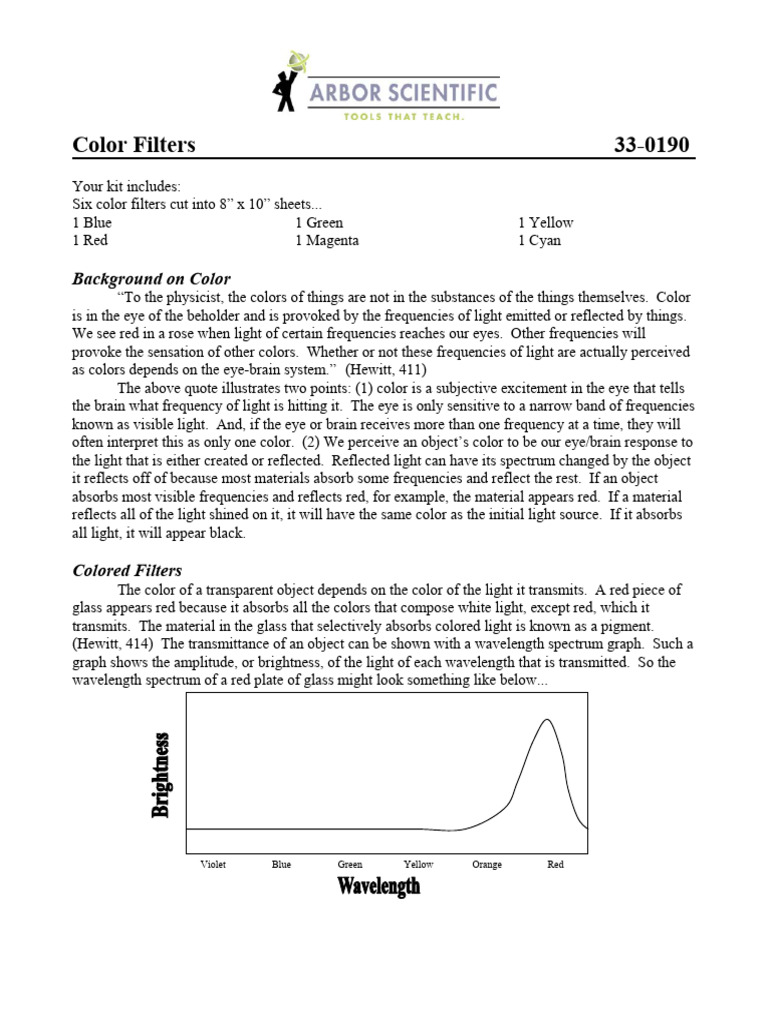 Color_filters | PDF | Color | Yellow