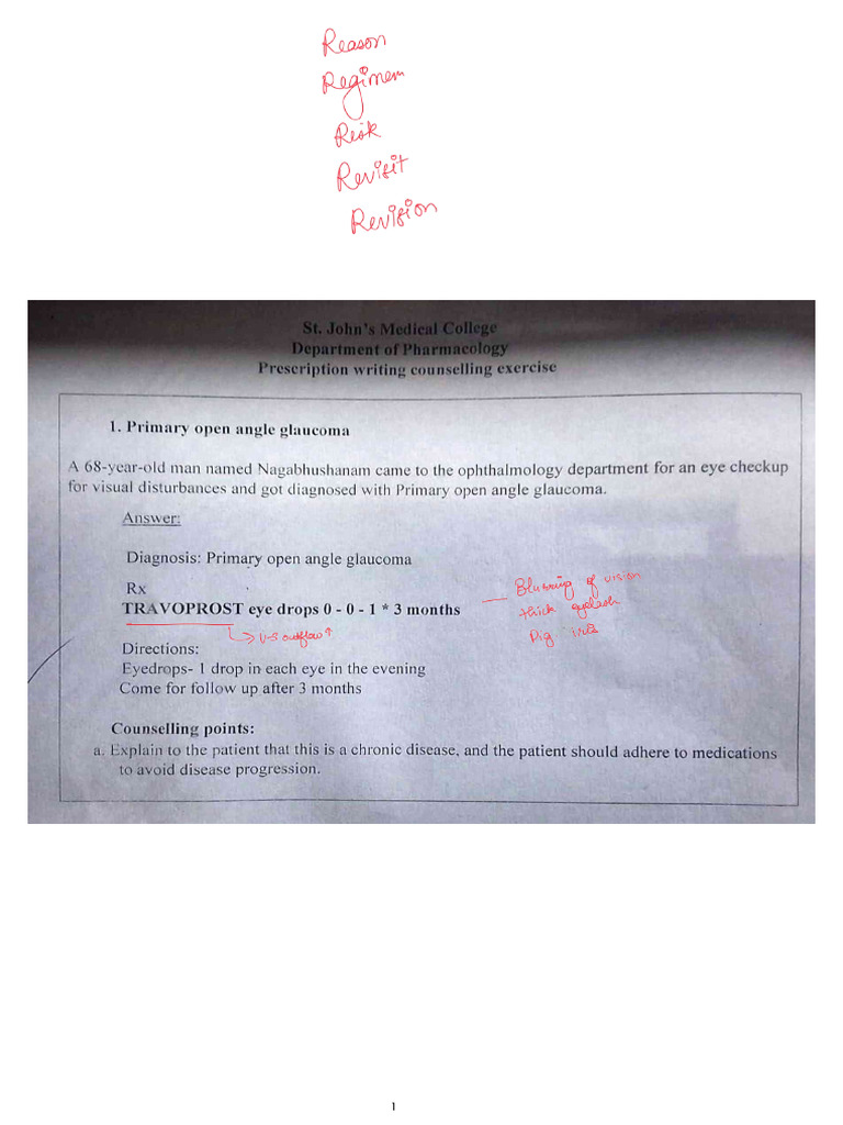 Pharmacology Prescription Exercises | PDF
