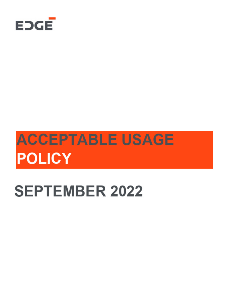 Acceptable Usage Policy | PDF | Information Security | Computer Security