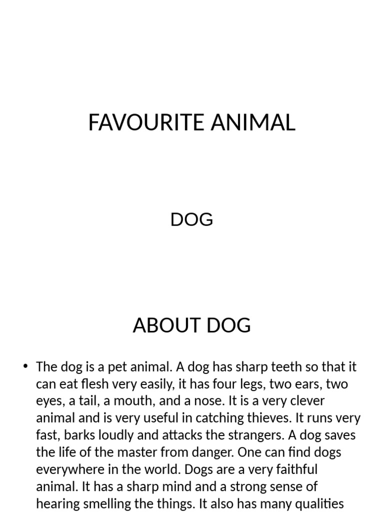 Favourite Animal Dog | PDF