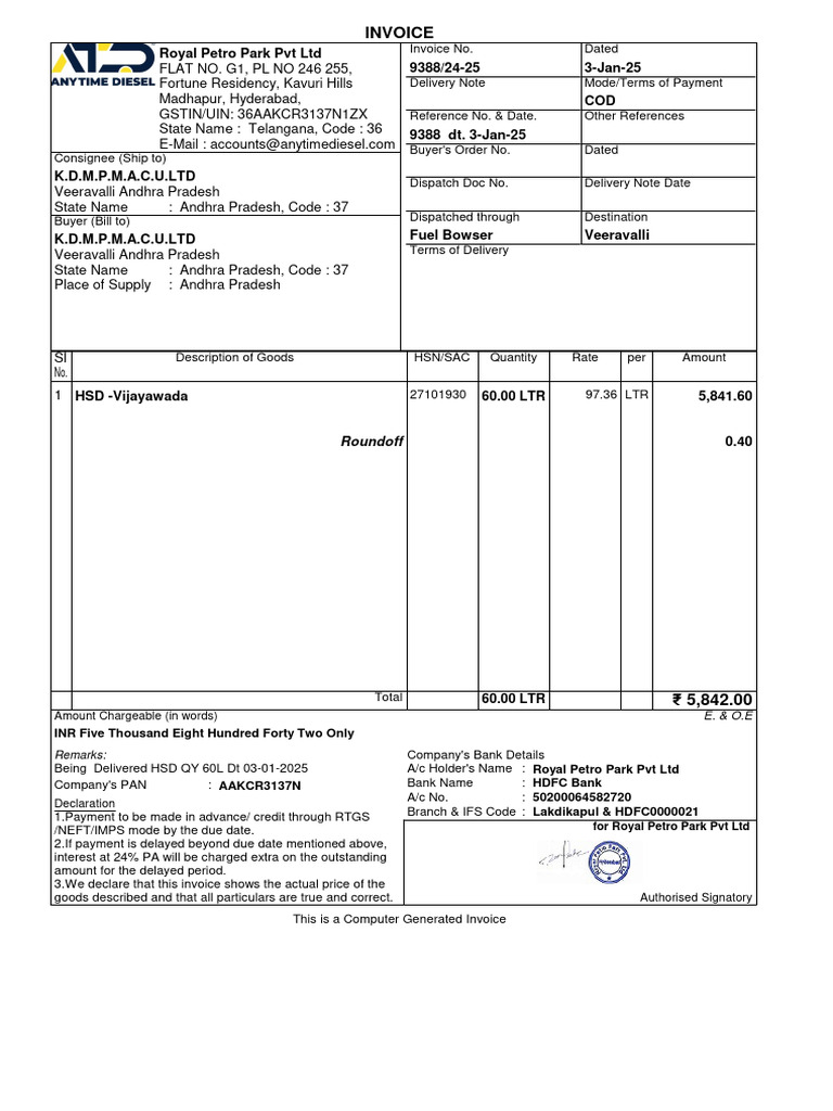 2. KDMPMACU Ltd QY 60L DT 03-01-2025 | PDF