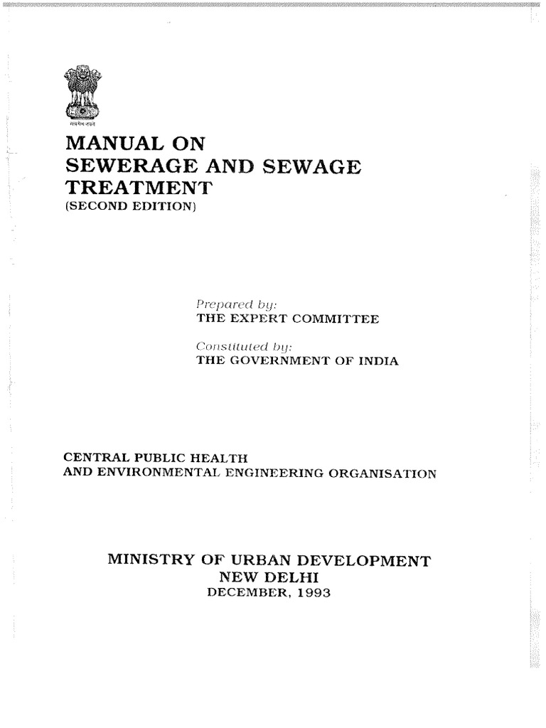 CPHEEO - Manual On Sewerage and Sewage Treatment | PDF