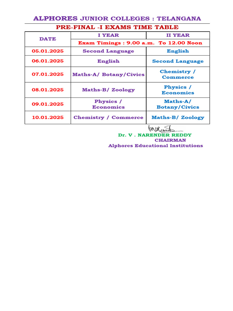 Onam Exam Time Table 2025 | PDF