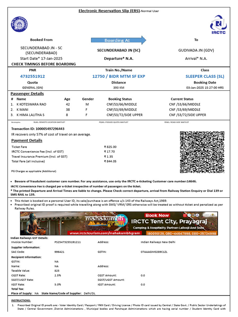 Sec to Gdv Ticket | PDF | Identity Document | Payments