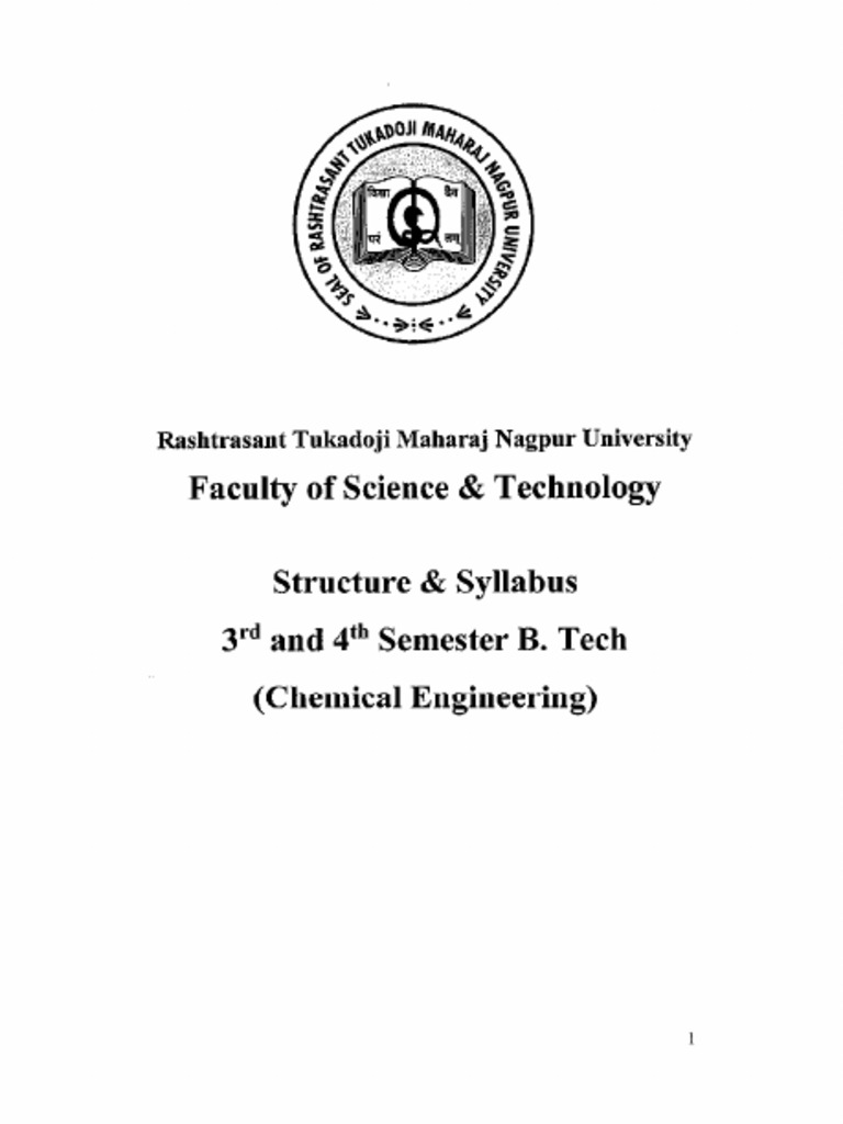 Syllabus Chemical Engineering 3rd & 4th Semester | PDF