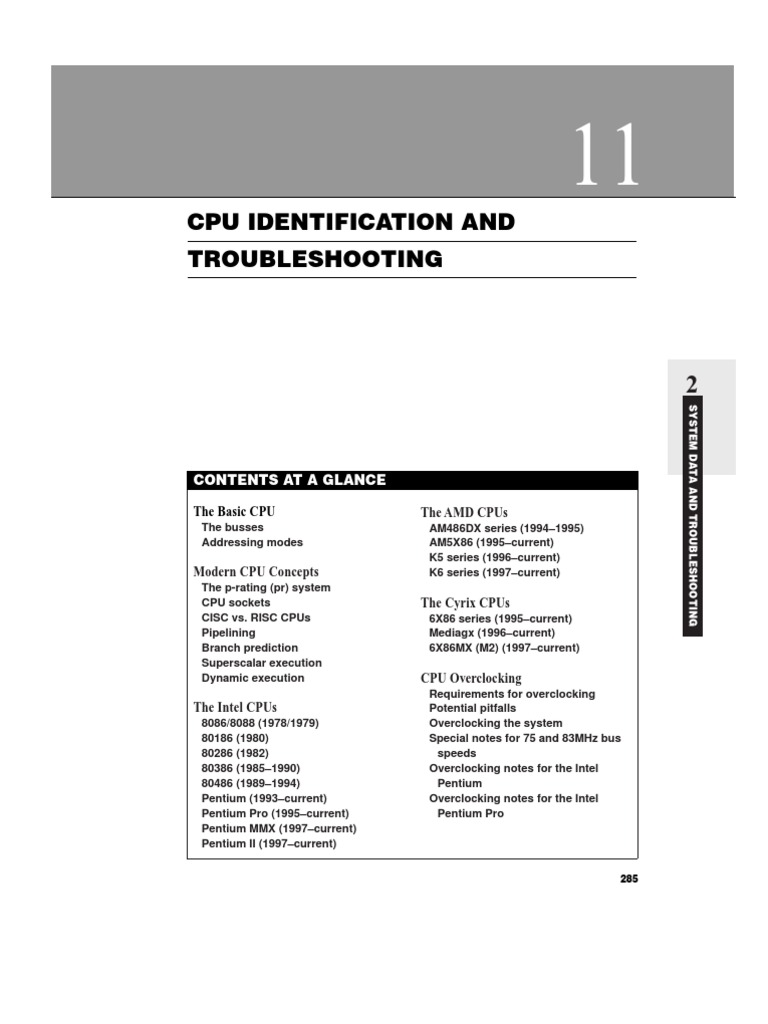 CPU Id and Tshooting | PDF | Instruction Set | Central Processing Unit