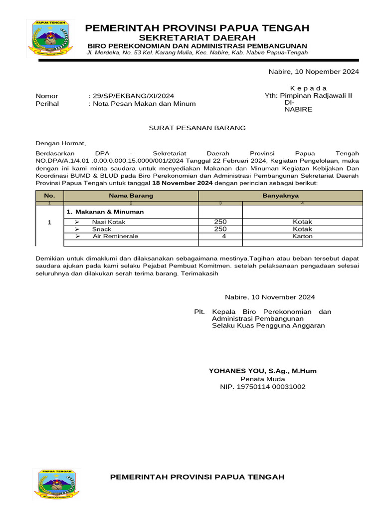 Nota Pesanan Mamiokkk | PDF
