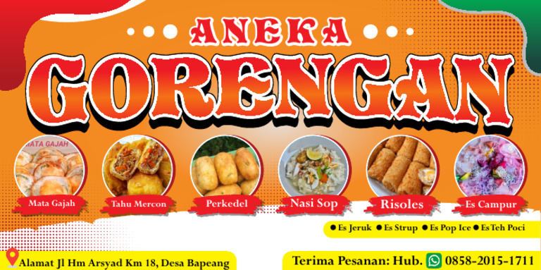 Cetak Spanduk Gorengan Uk 2X1M Beri Lobang 4 Sudut Ya 1LBR | PDF