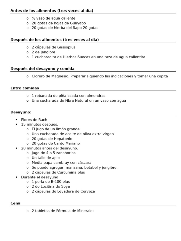 Rutina de Suplementos Diarios | PDF