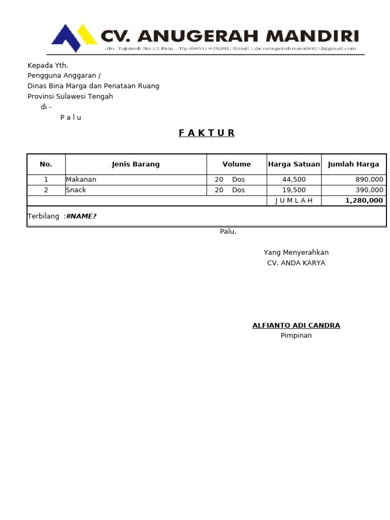 Dina Kop Faktur | PDF