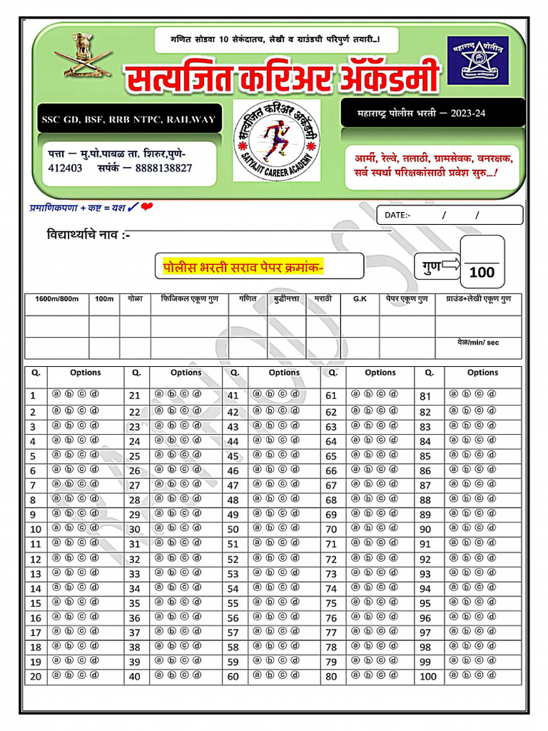 Question Paper OMR Sheet ? | PDF