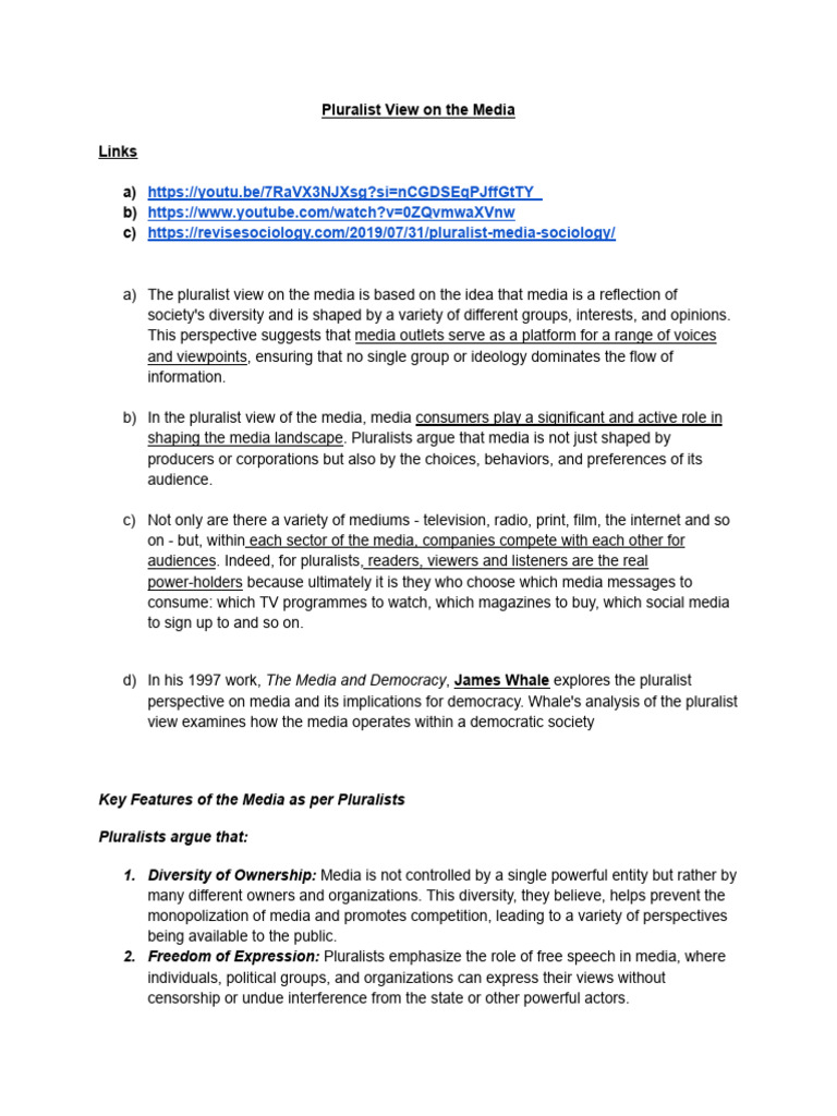 Understanding Pluralist Media Theory | PDF | Mass Media | Freedom Of Speech