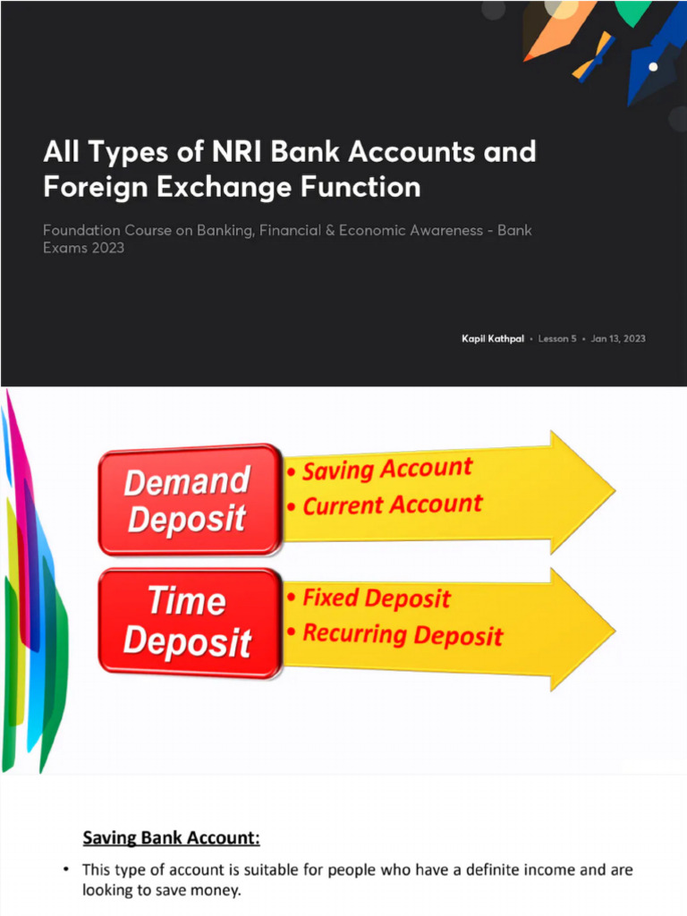 All Types of NRI Bank Accounts and Foreign Exchange Function No Anno | PDF