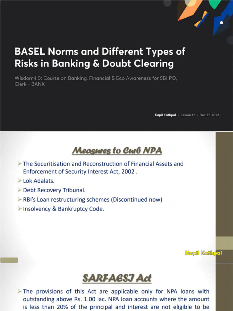 BASEL Norms and Different Types of Risks in Banking Doubt Clearing No ...